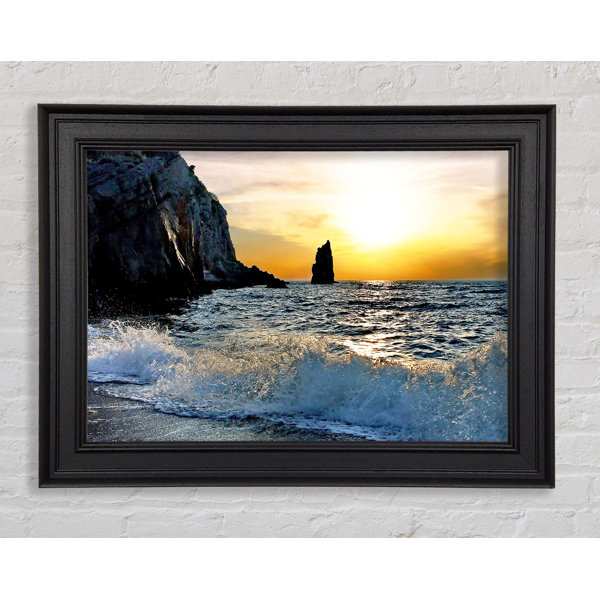 Haus am Meer Strand Welle Gerahmter Druck | Wayfair.de